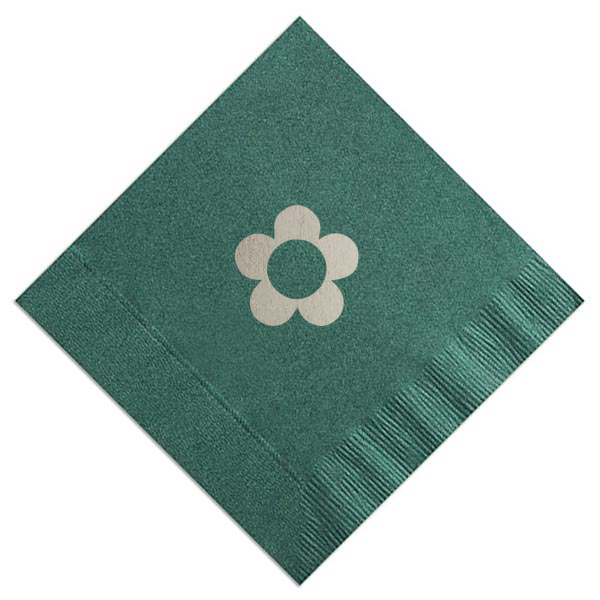 Disco Floral Initial Napkin, Silver Foil | Paperless Post Party Shop