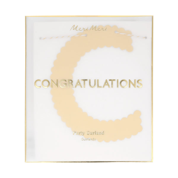 Gold Scallop Congratulations Garland | Paperless Post Party Shop