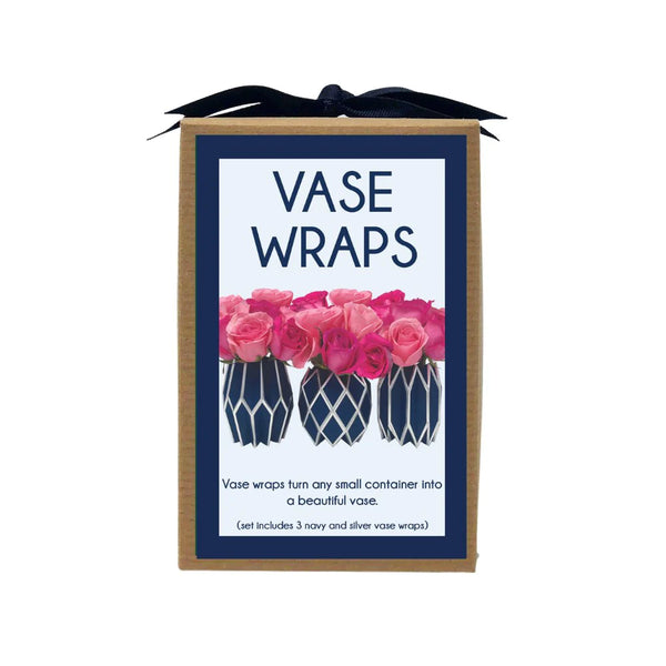 Navy and Silver Vase Wraps, Set of 3 | Paperless Post Party Shop