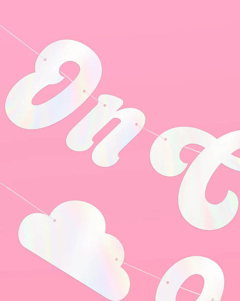 Cloud Nine Banner - White Foil Banner | Paperless Post Party Shop