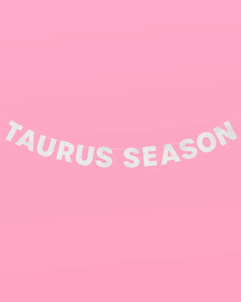 Taurus Season Banner - Silver Glitter Banner | Paperless Post Party Shop