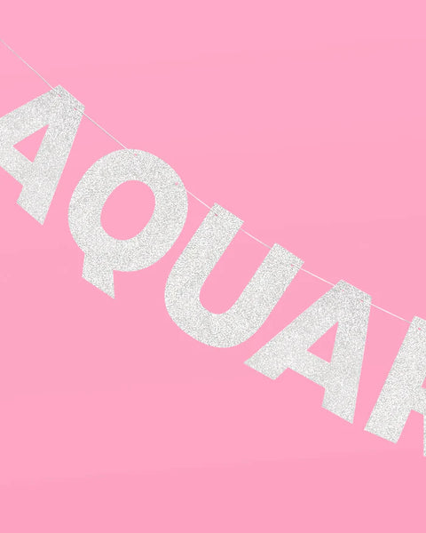 Aquarius Season Banner - Silver Glitter Banner | Paperless Post Party Shop