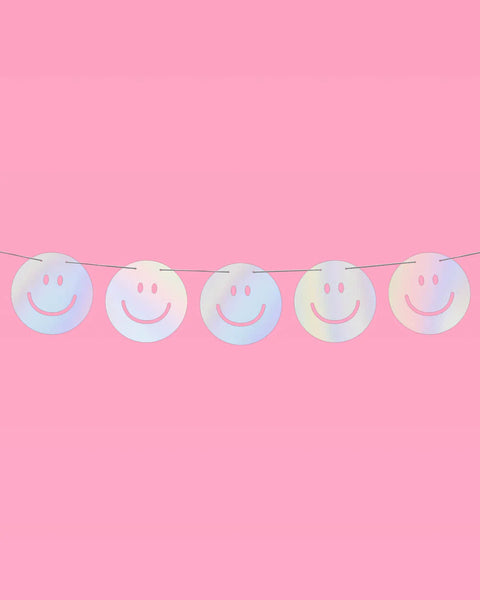 Smiley Banner - Iridescent Foil Banner | Paperless Post Party Shop