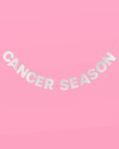 Cancer Season Banner - Silver Glitter Banner | Paperless Post Party Shop