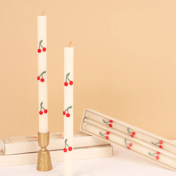 Cherry Table Candles, Set of 2 | Paperless Post Party Shop