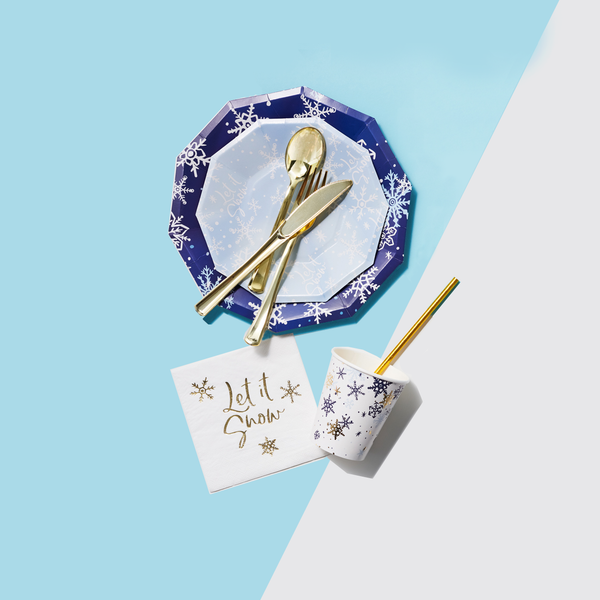 Let It Snow Large Plates (10 per pack) | Paperless Post Party Shop