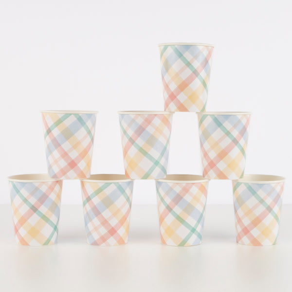 Plaid Pattern Cups, Pack of 8 | Paperless Post Party Shop