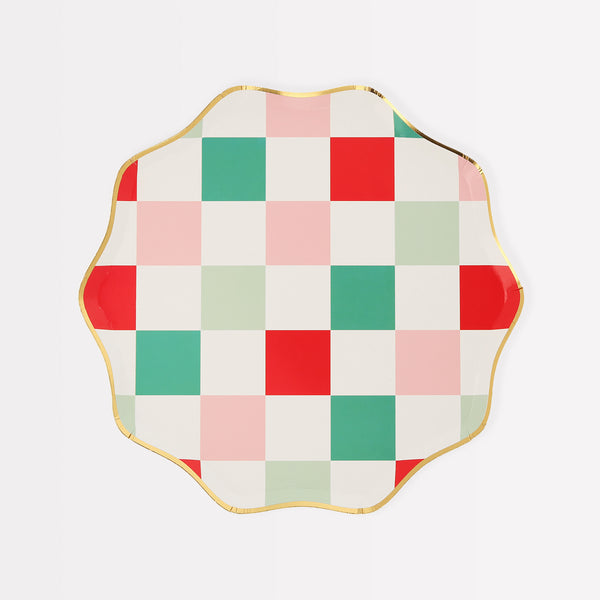 Holiday Checker Side Plates, Pack of 8 | Paperless Post Party Shop